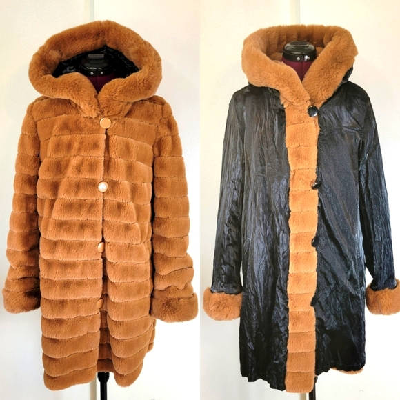 Nikki Jones | Jackets & Coats | Nwot Nikki Jones Reversible Faux Fur ...